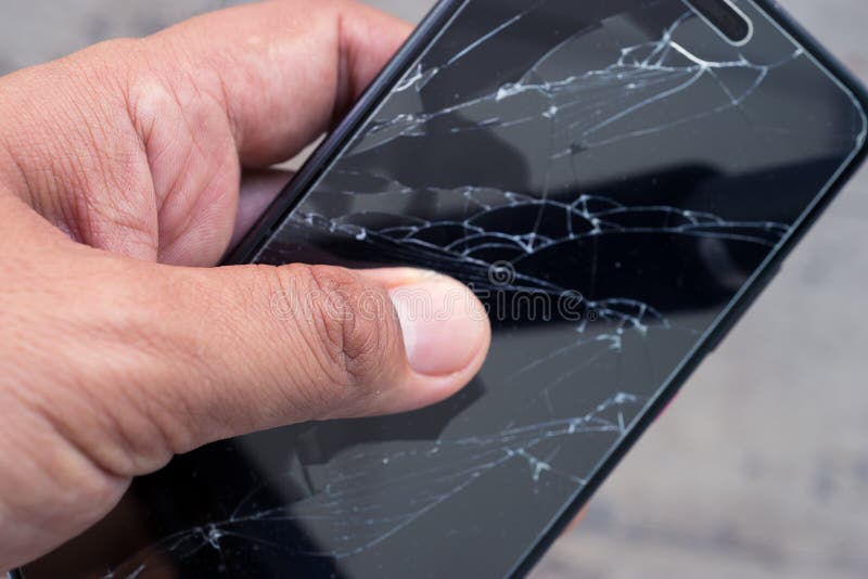 Hand Holding the Broken Smartphone Stock Image - Image of phone, glass ...
