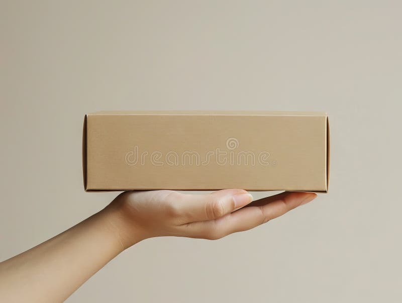 A Hand Holding a Brown Cardboard Box Stock Illustration - Illustration ...