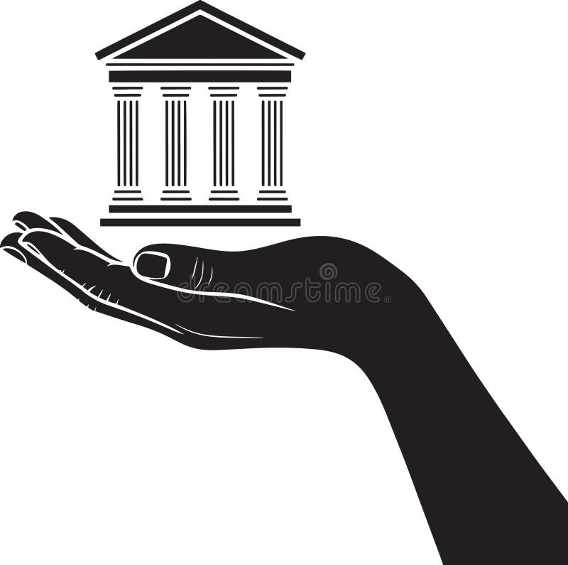 Hand Holding Building Architecture Structure Support Concept Vector ...