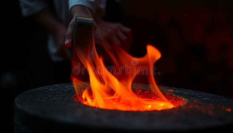 Hand Holding Burning Match, Flame Ignition, Fire Starting, and ...