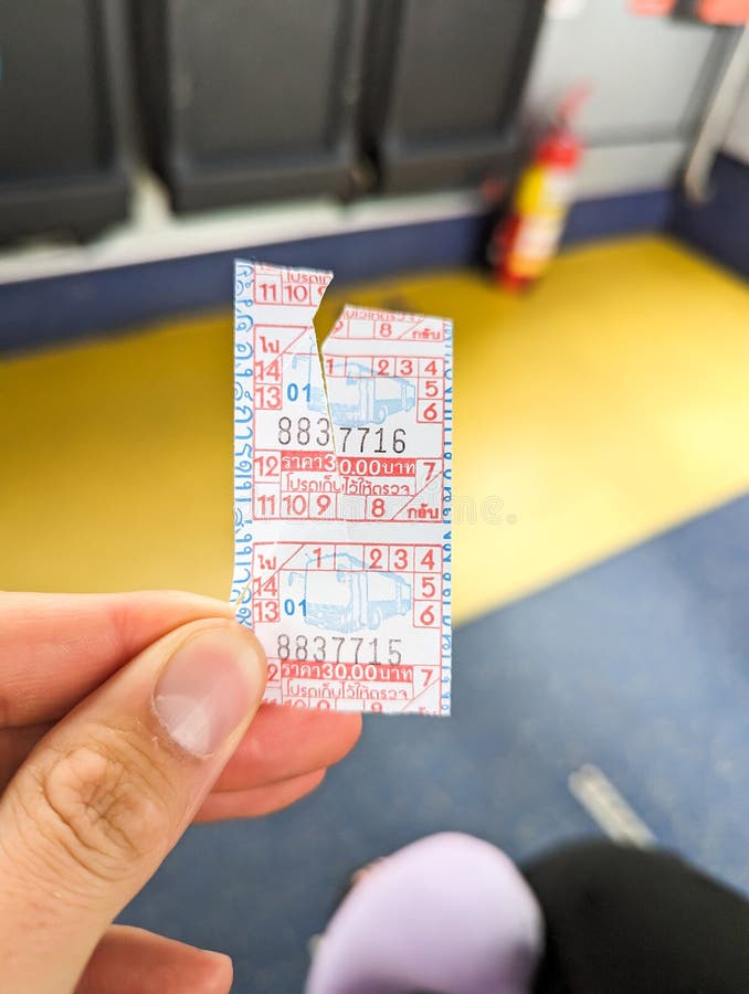 A Hand Holding a Bus Ticket in Bus. Stock Image - Image of paper, hand ...