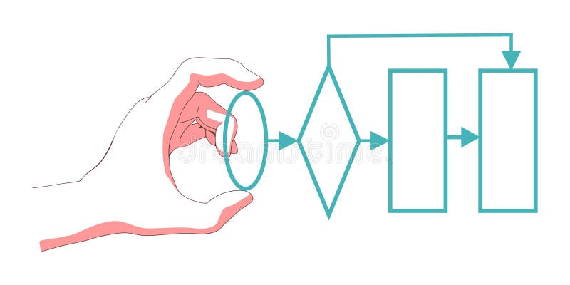 Hand Holding Business Processes Scheme and Workflow Stock Illustration ...
