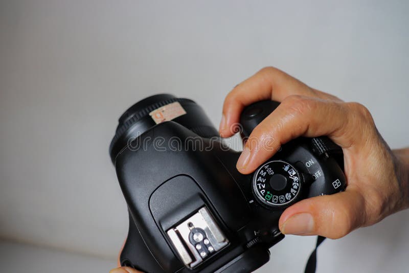 The Hand is Holding the Button on the Camera Stock Photo - Image of ...