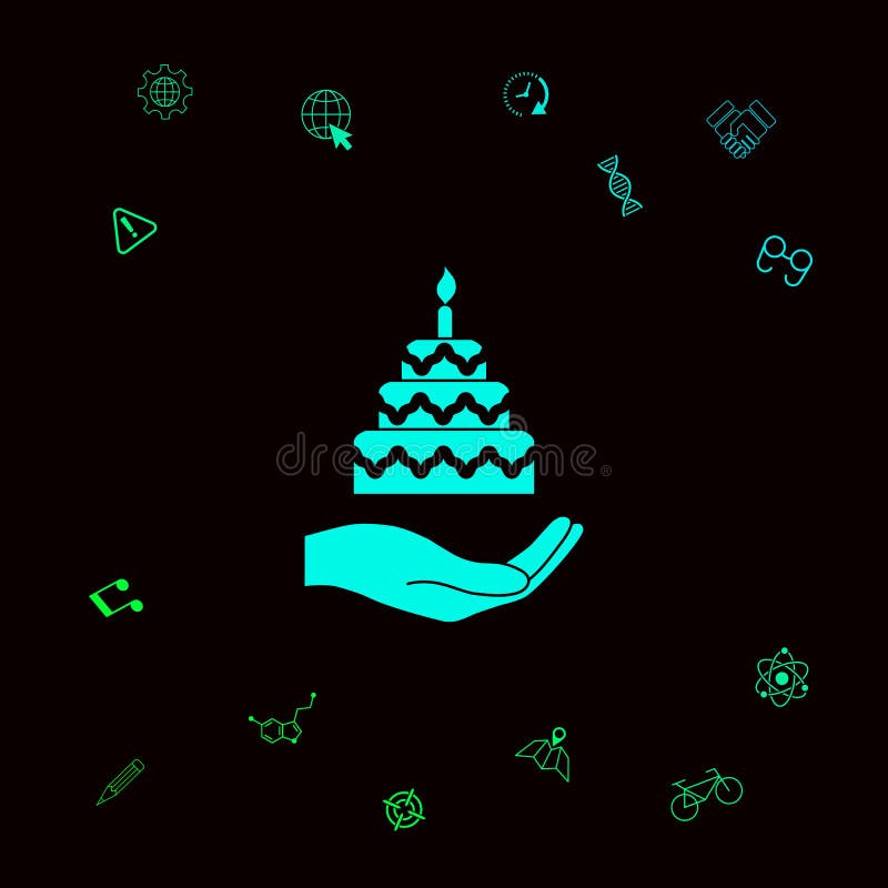 Hand Holding a Cake Icon . Graphic Elements for Your Designt Stock ...