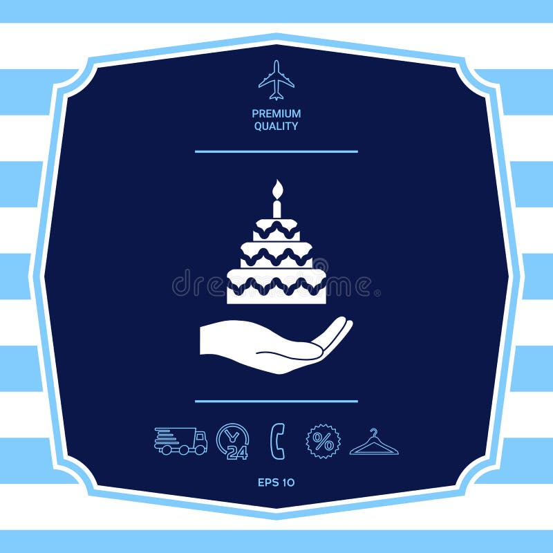 Hand Holding a Cake Icon. Graphic Elements for Your Design Stock Vector ...
