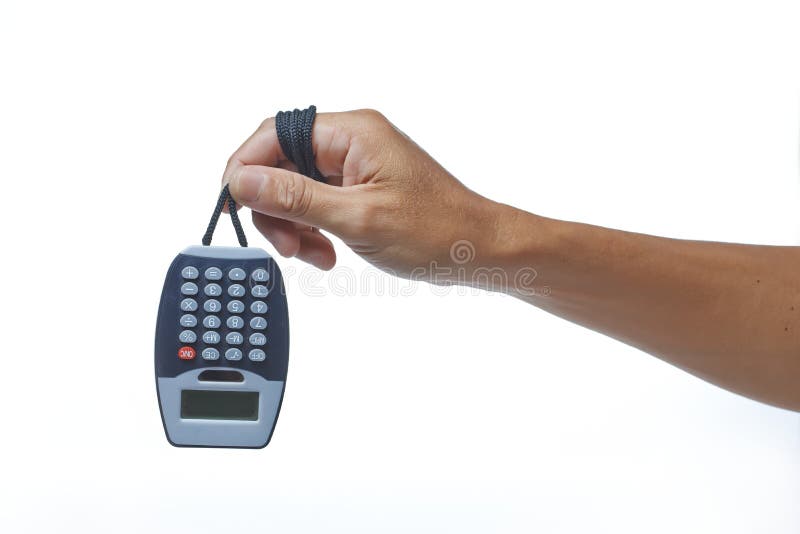 Hand Holding Calculator stock photo. Image of finger - 37870728
