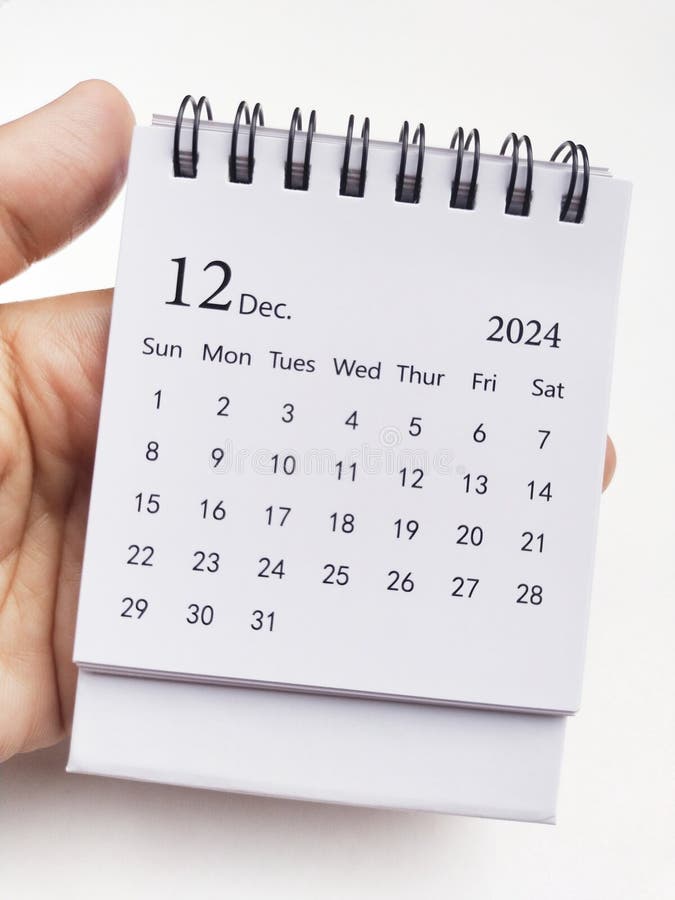 Hand Holding Calendar for December 2024. Mini Calander. Stock Image ...