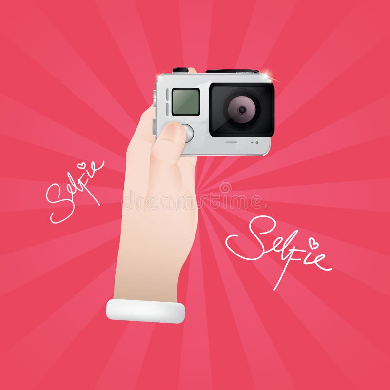 Hand Holding Camera. Vector Illustration Decorative Design Stock Vector ...