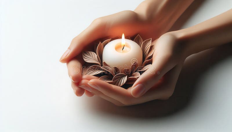Hand Holding Candle,close Up Stock Illustration - Illustration of ...