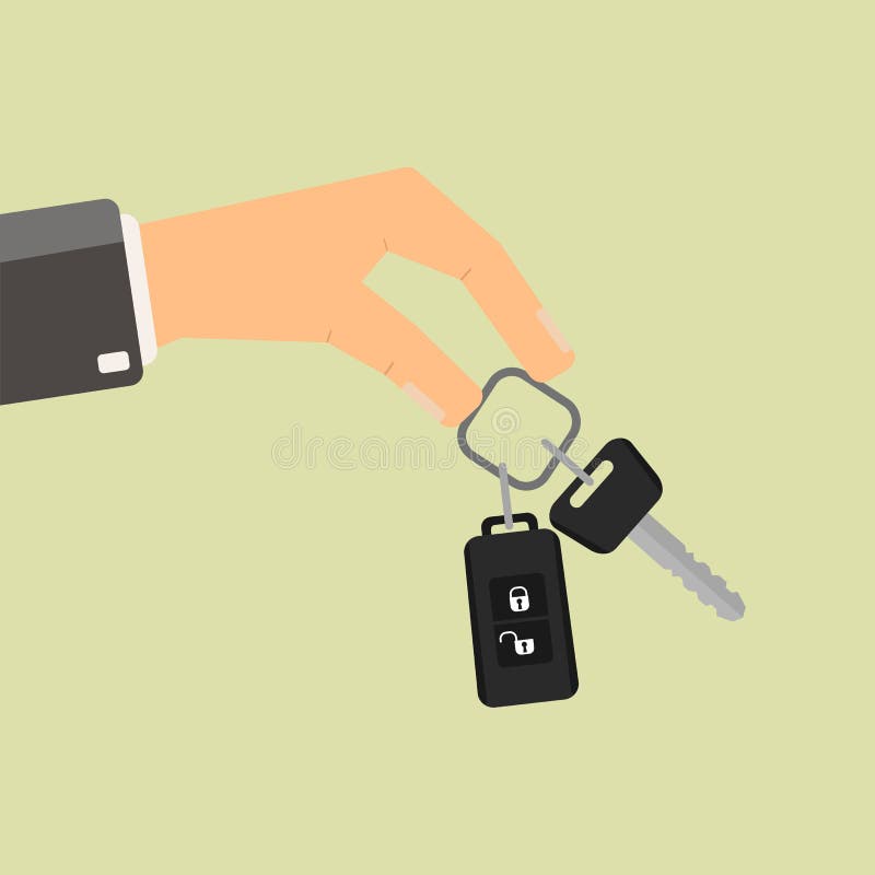 Hand Holding Car Key. Buying or Rent Car Stock Vector - Illustration of ...