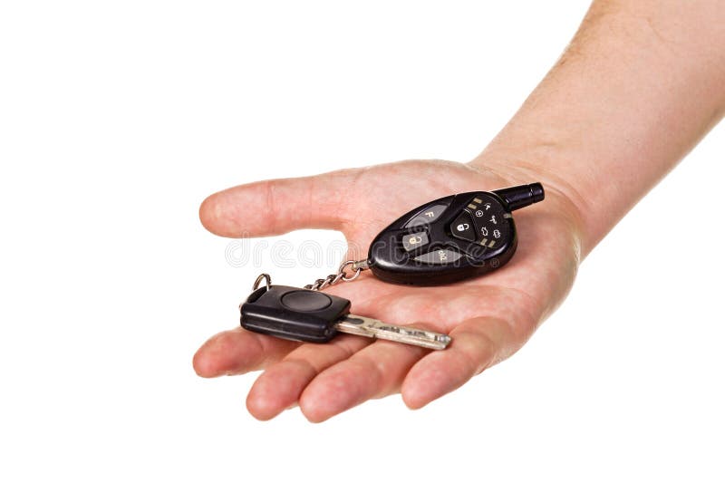 Hand Holding Car Key and Remote Entry Fob Stock Image - Image of ...