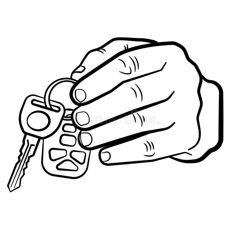 Hand holding the car keys stock vector. Illustration of automobile ...