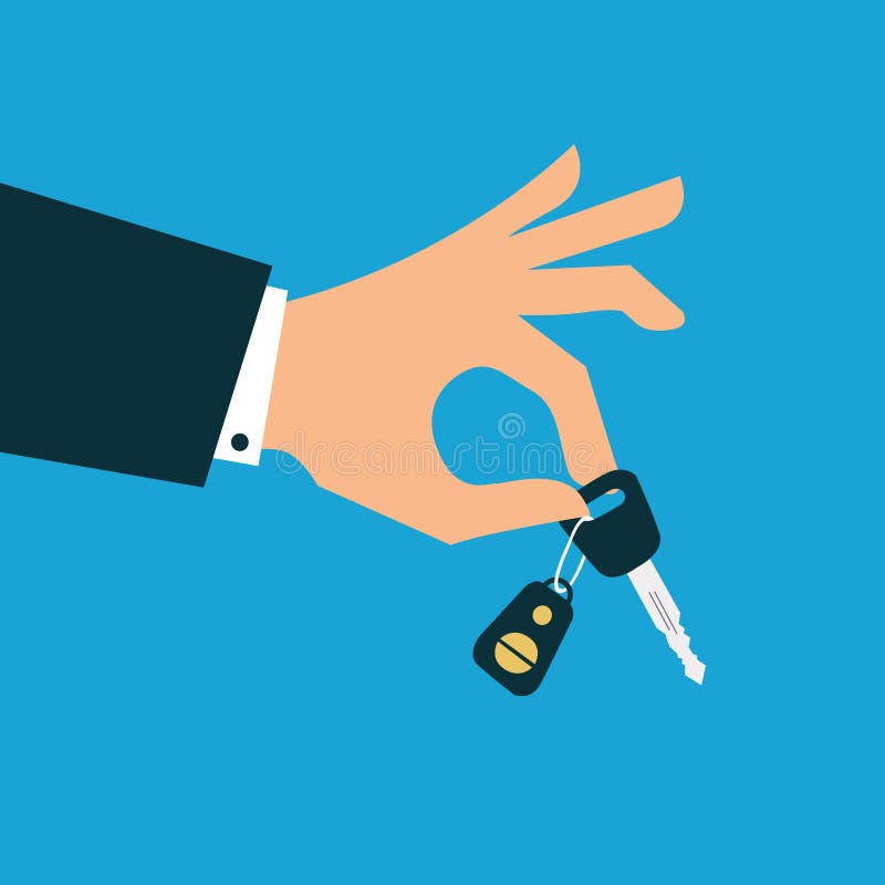 Hand Holding Car Keys with Chain. Vector Stock Vector - Illustration of ...