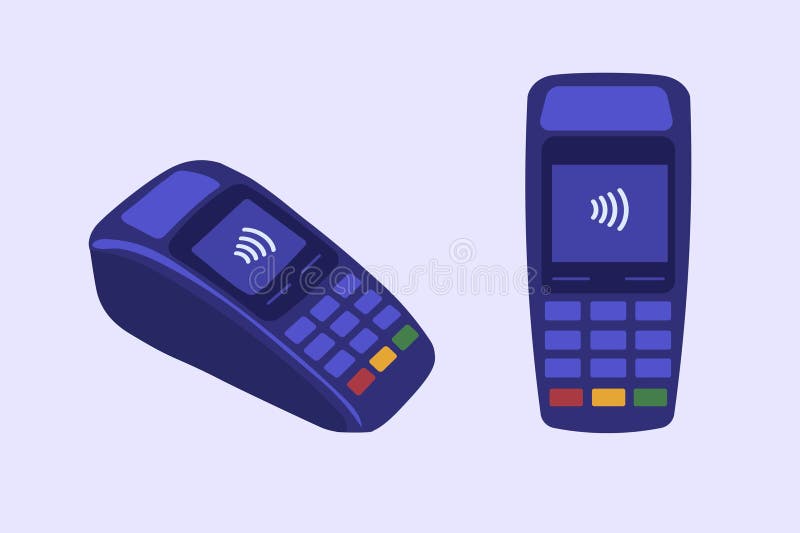 Vector Payment Terminal for Credit Cards Stock Vector - Illustration of ...