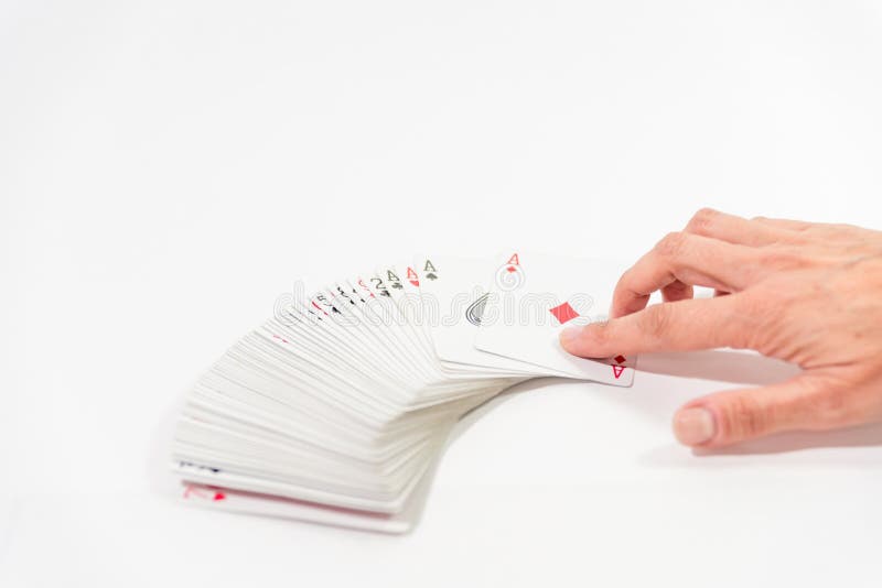Hand Holding a Card, Open Cards on the Table Stock Photo - Image of ...
