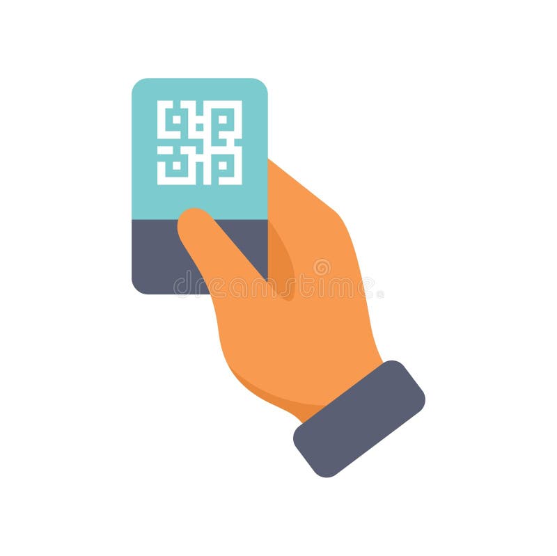 Hand Holding Qr Code for Scanning Flat Icon Design Stock Vector ...