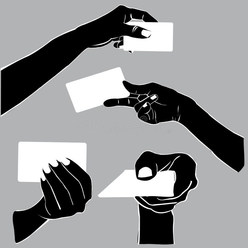 Hand Holding Card in Shadow Design Stock Illustration - Illustration of ...