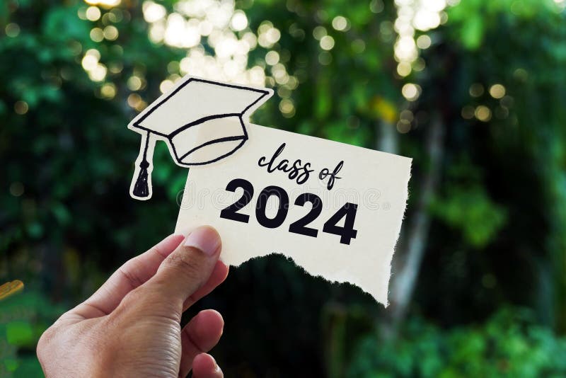 CLASS of 2024. Graduation Logo. Stock Image - Image of card ...