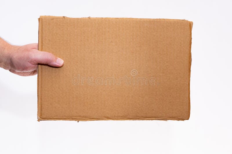 Hand Holding a Cardboard Sign without Any Legend from the Side Stock ...