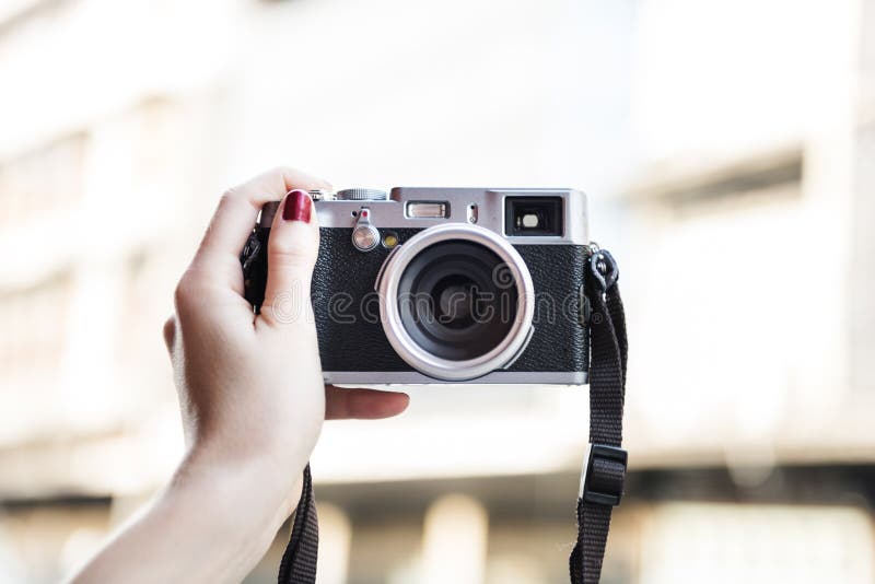 Hand Holding Carrying Camera Photograph Memory Concept Stock Image ...