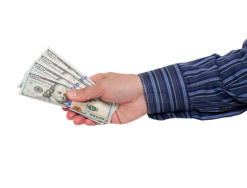 Holding One Thousand Dollars (with Clipping Path) Stock Image - Image ...