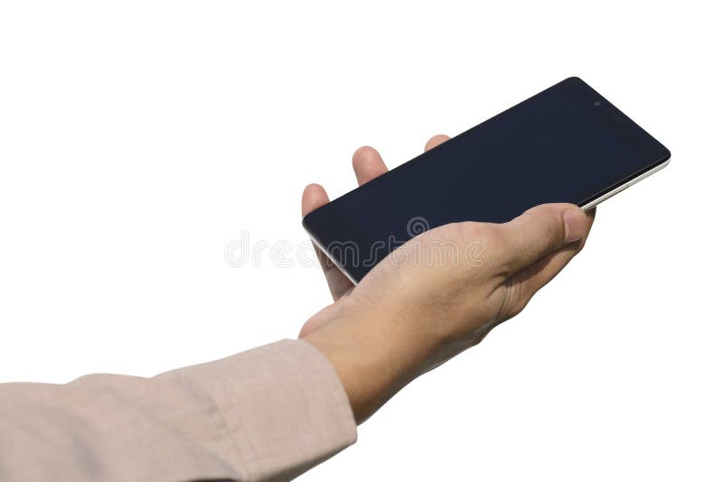 Hand Holding Cellphone with Blank Screen Stock Vector - Illustration of ...