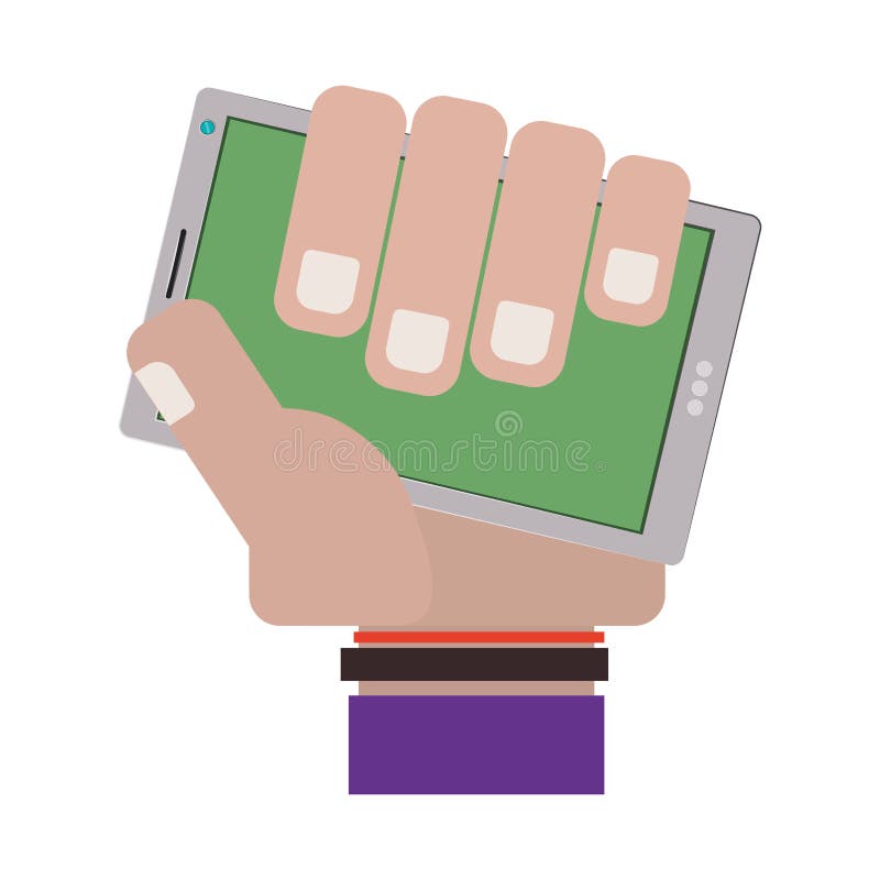 Holding a Cellphone Color Vector Graphic Illustration Stock Vector ...