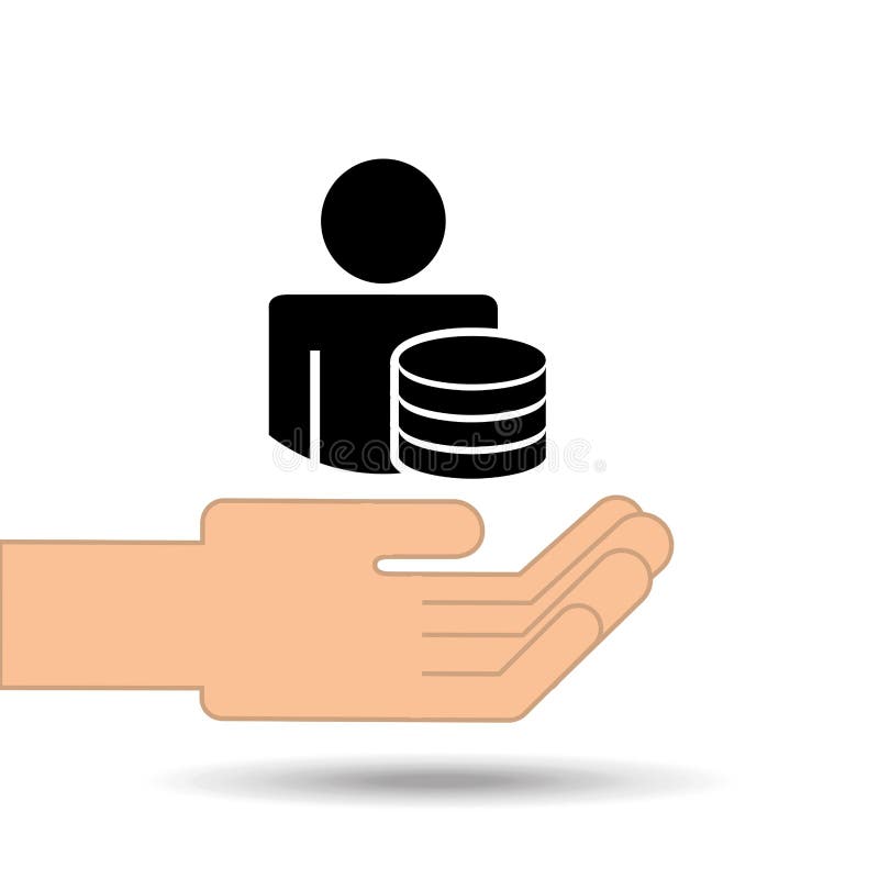 Hand Holding Character Currency Money Design Stock Illustration ...