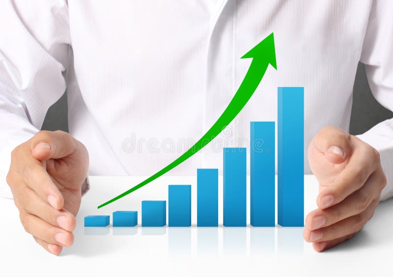 Hand holding chart , graph stock illustration. Illustration of income ...