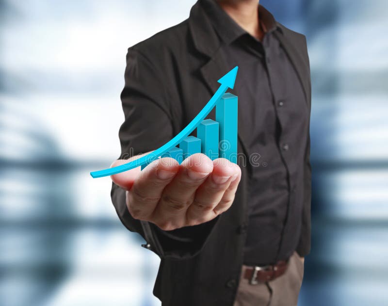 Hand holding chart,graph stock illustration. Illustration of analyzing ...