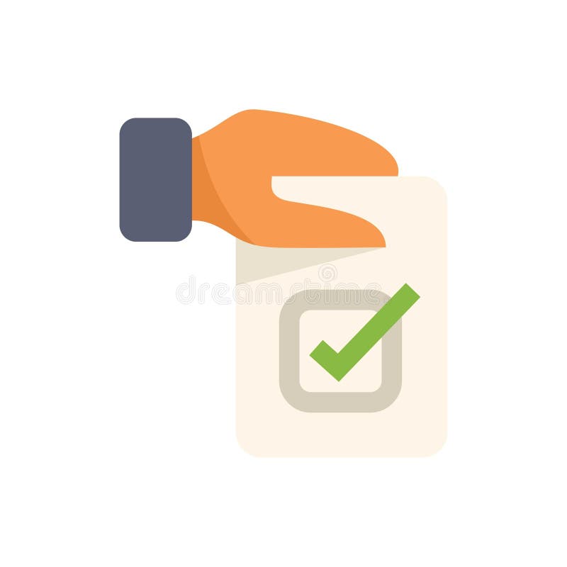 Hand Holding Checked Checkbox on Paper Document Stock Illustration ...