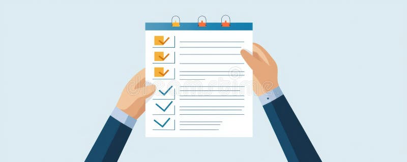 Hand Holding Checklist for Quality Control, Various Products, Flat ...