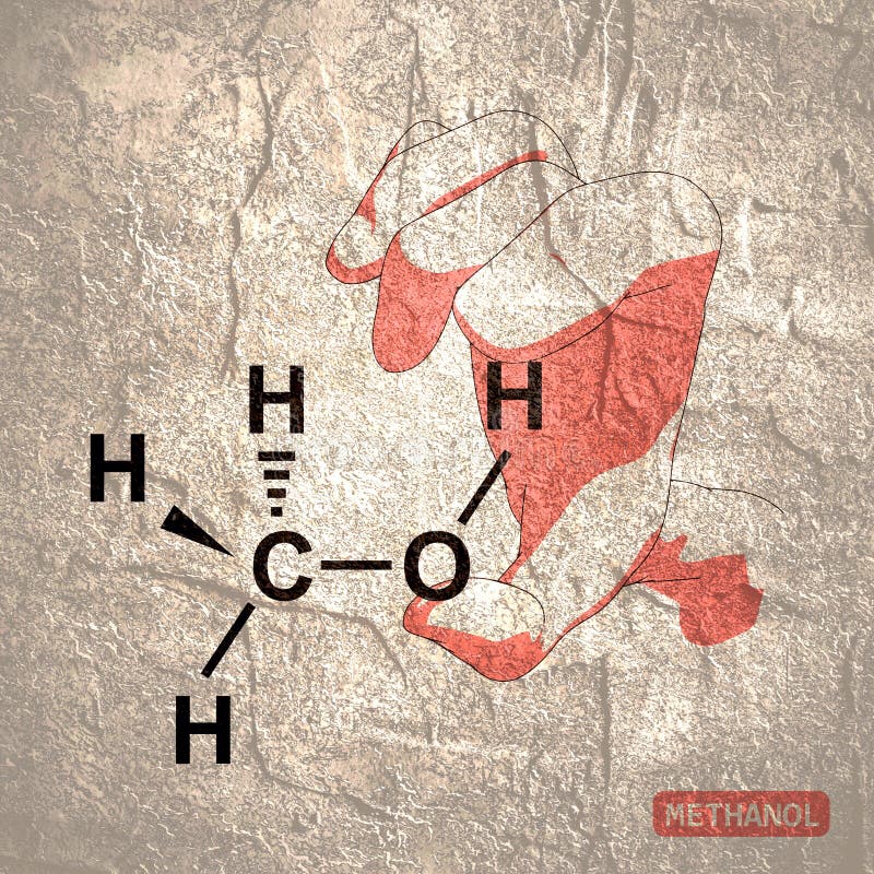Hand Holding Chemical Molecular Formula of Methanol. Stock Photo ...