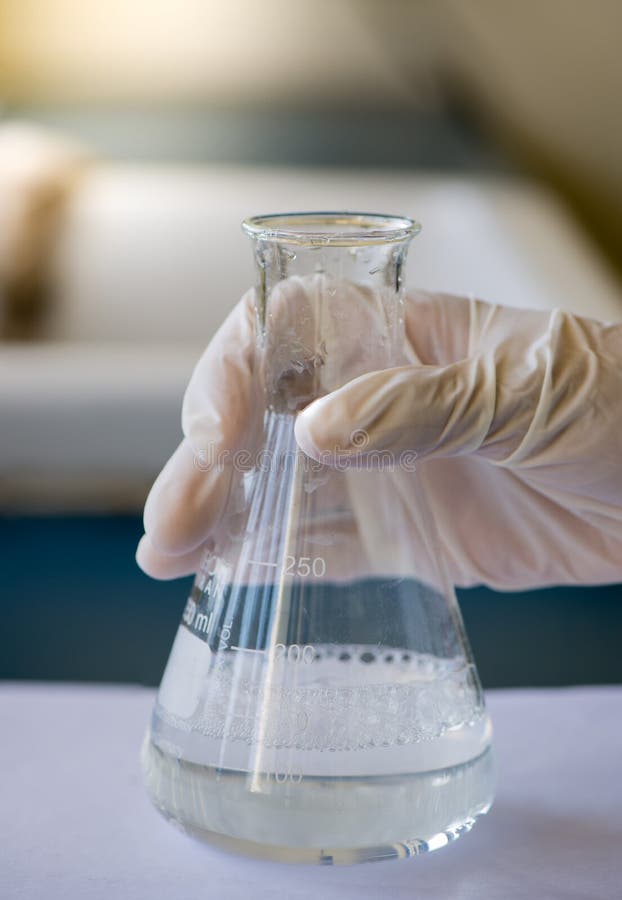 Hand Holding Chemistry Science Flask Stock Image - Image of chemistry ...