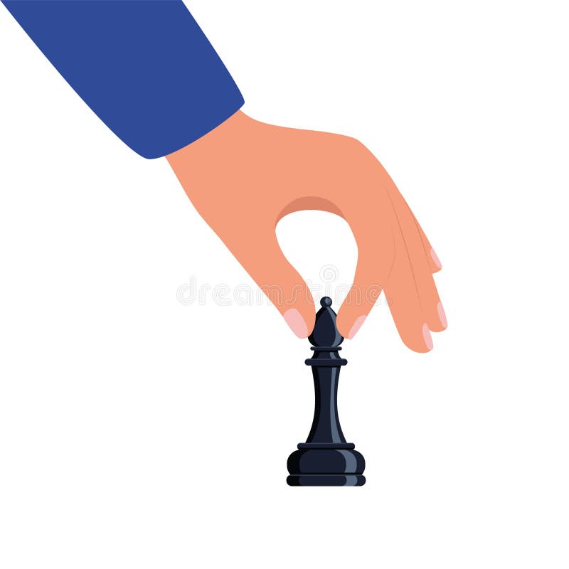 Hand Holding Chessman Piece Bishop. Playing Chess. Chess Game ...