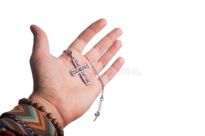 Hand Holding Christian Cross Stock Image - Image of catholic, christian ...