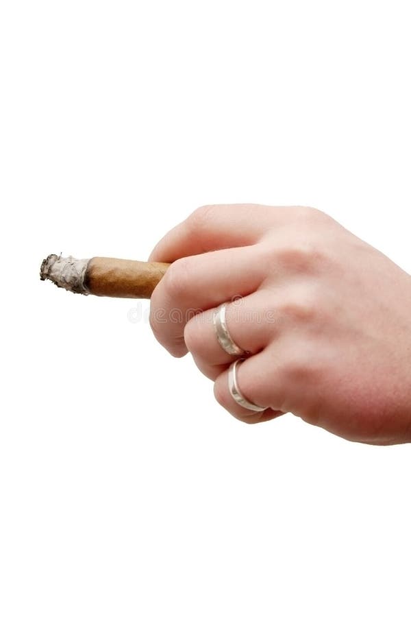 Hand Holding A Cigar Smoking Picture. Image: 4118798