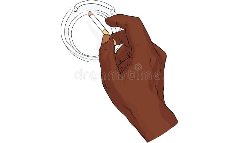 Hand Holding Cigarette, Hand Activity, Vector Stock Vector ...