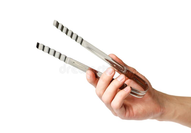 The Hand Holding the Clamp. Close Up Stock Image - Image of hand, meat ...