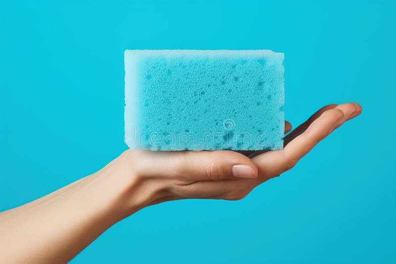 Hand Holding a Cleaning Sponge. Generative AI Stock Illustration ...