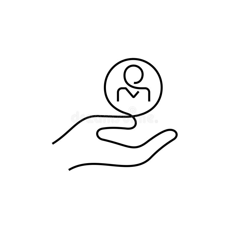 Hand Holding Client One Line Vector Icon Stock Vector - Illustration of ...