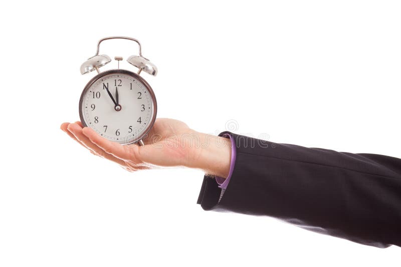 Hand holding clock stock image. Image of eleven, return - 39474501