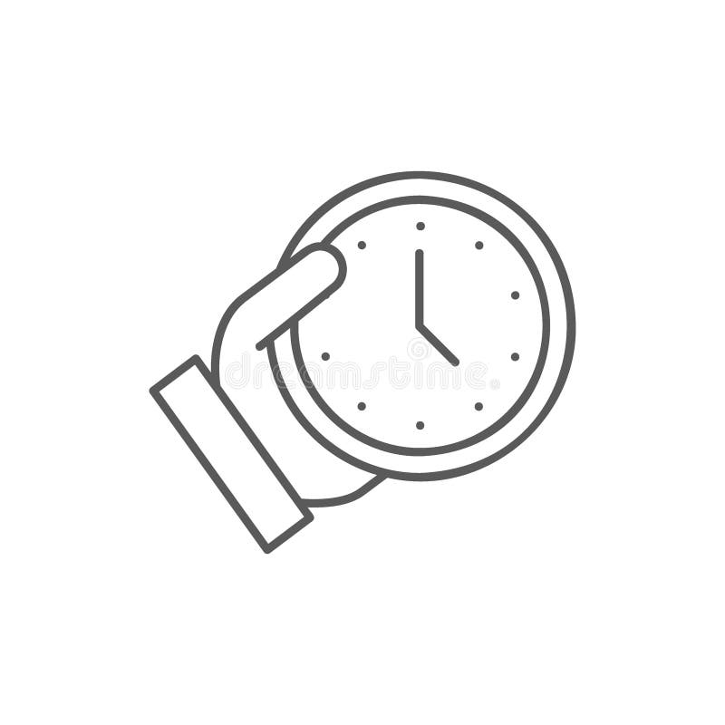 Hand Holding Clock, Keep Time, Save the Time Lineal Icon. Time ...