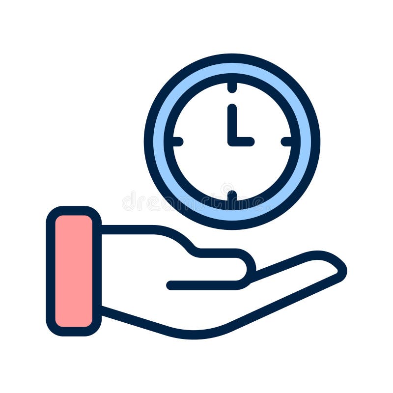 Hand Holding a Clock Representing Time Saving Strategies Stock Vector ...