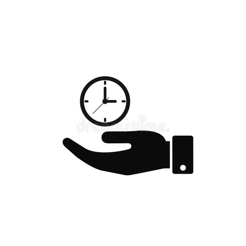 Hand Holding a Clock. Vector Isolated Time Economy Illustration Stock ...