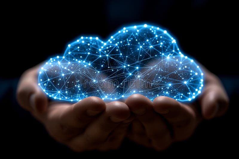 Hand Holding Cloud Computing Icon Representing Data Storage, Backup ...