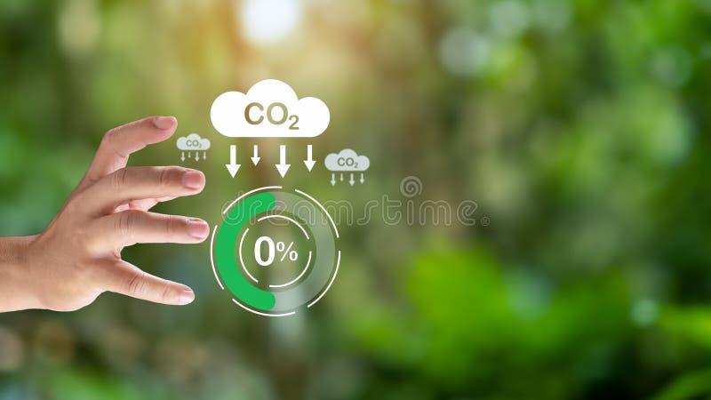 Hand Holding CO2 Reducing Icon for Decrease Carbon Dioxide Emission ...