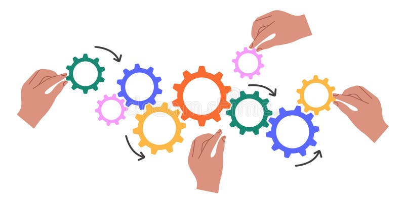 A Hand Holding a Cog. Automation of Business Processes in the Team. the ...