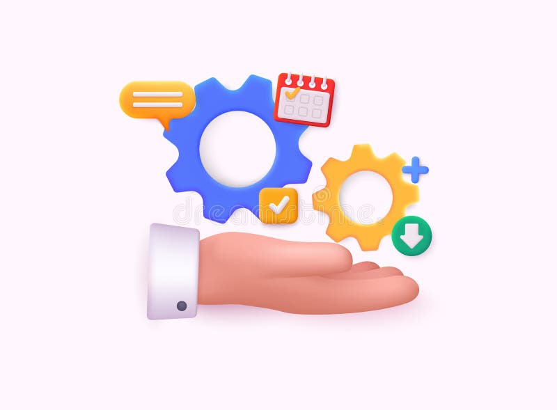 Hand Holding Cogwheel Gear, Setting Symbol. Technical Support, Repair ...