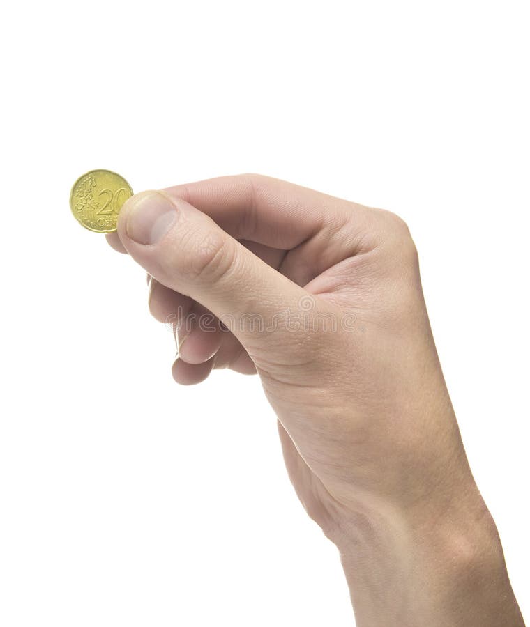 Hand holding coin stock photo. Image of finances, number - 15398950